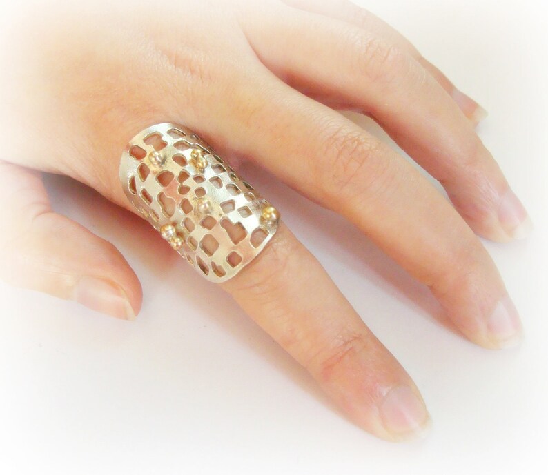 Modern Armor Ring Armor Ring Sterling Silver Half Finger - Etsy