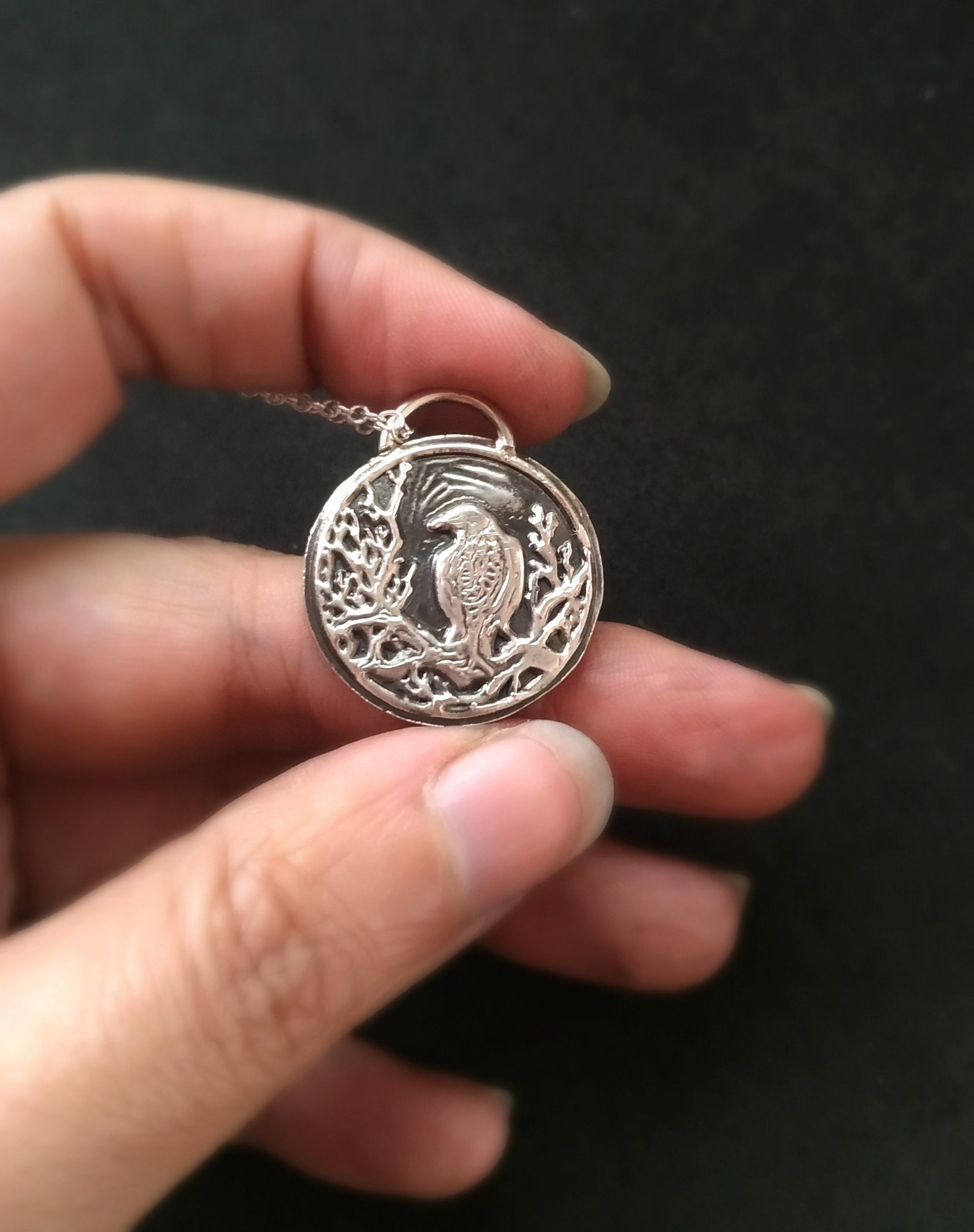 Raven Wax Seal Necklace Crow Wax Seal Necklace Crow Silver - Etsy