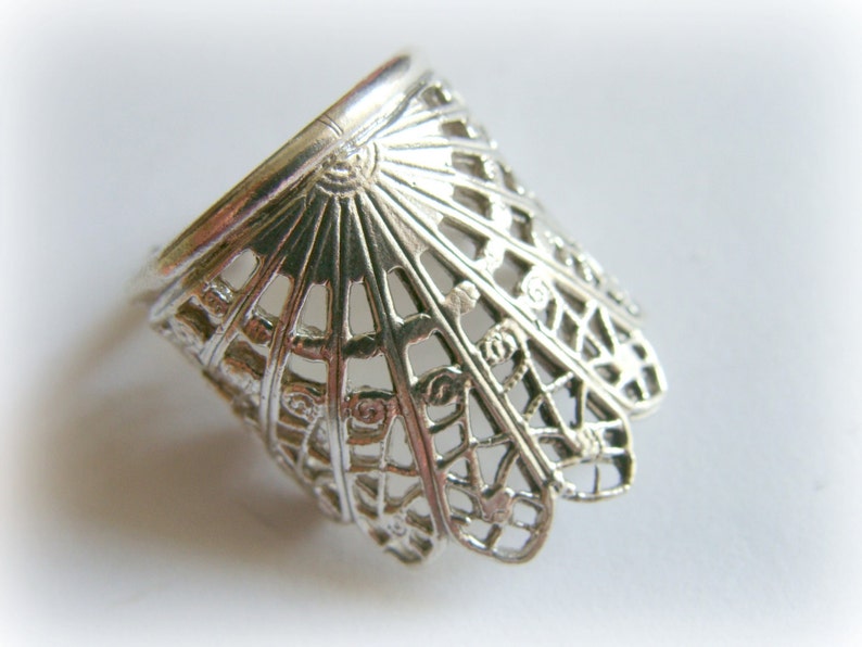 Armor Ring Sterling Silver Lace Metalwork Ring Sterling - Etsy