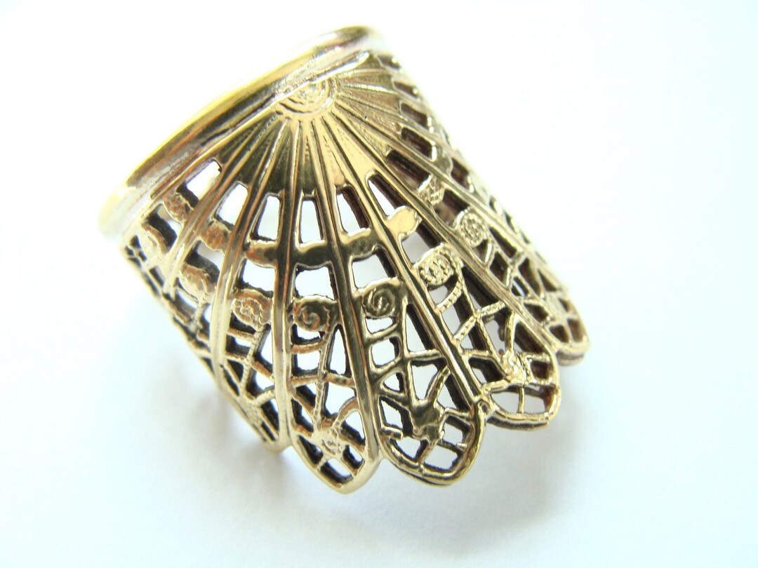 Armor Ring Brass - Sun Crown Ring - Crown Ring - Filigree Ring ...