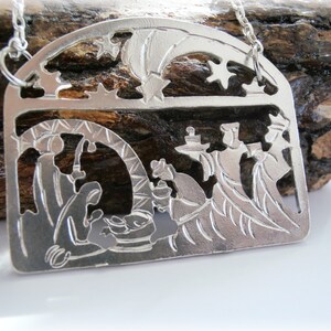 Nativity Scene Silver Necklace - Christmas Nativity Scene Jewelry ...