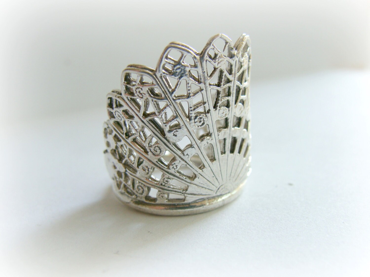 Armor Ring Sterling Silver Lace Metalwork Ring Sterling | Etsy