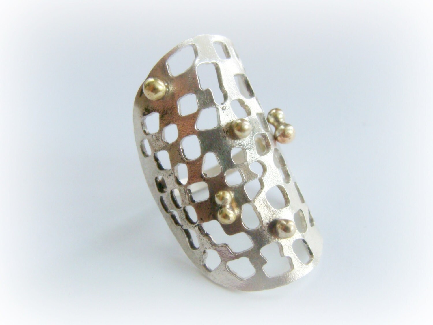 Modern Armor Ring Armor Ring Sterling Silver Half Finger - Etsy