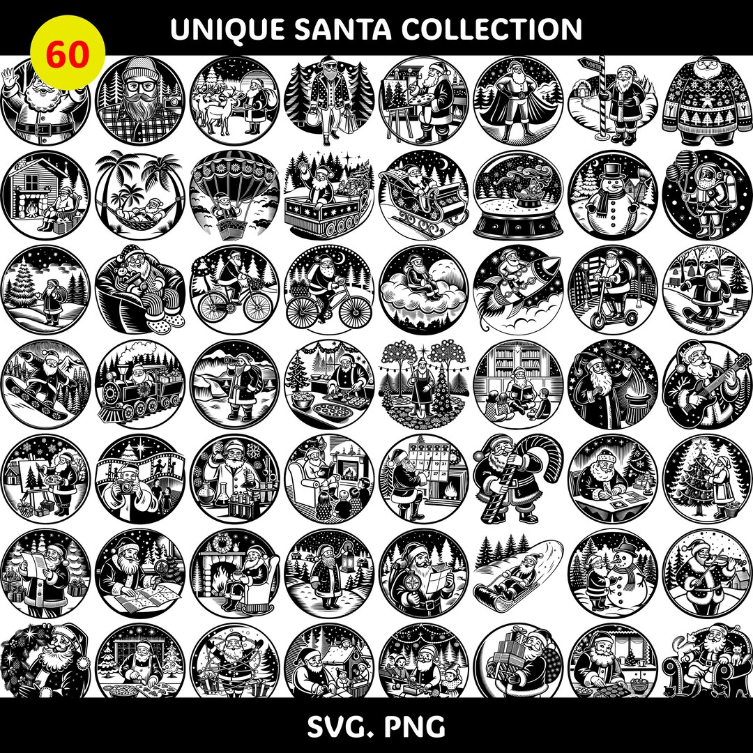 Santa SVG Santa Unique Svg Vintage Santa Svg Santa Claus Svg Christmas ...