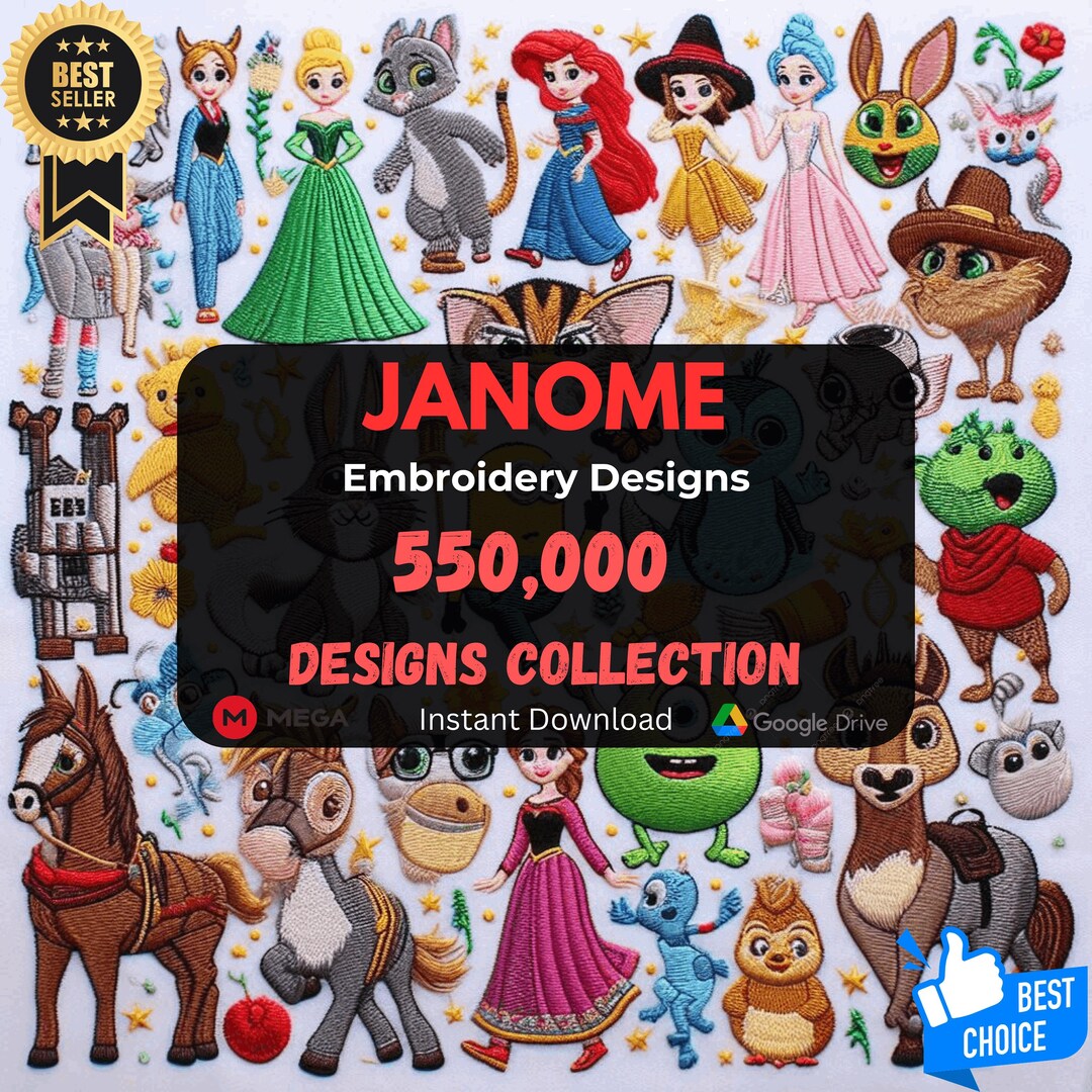 Janome Machine Embroidery Designs 550,000 JEF Files Exclusive ...