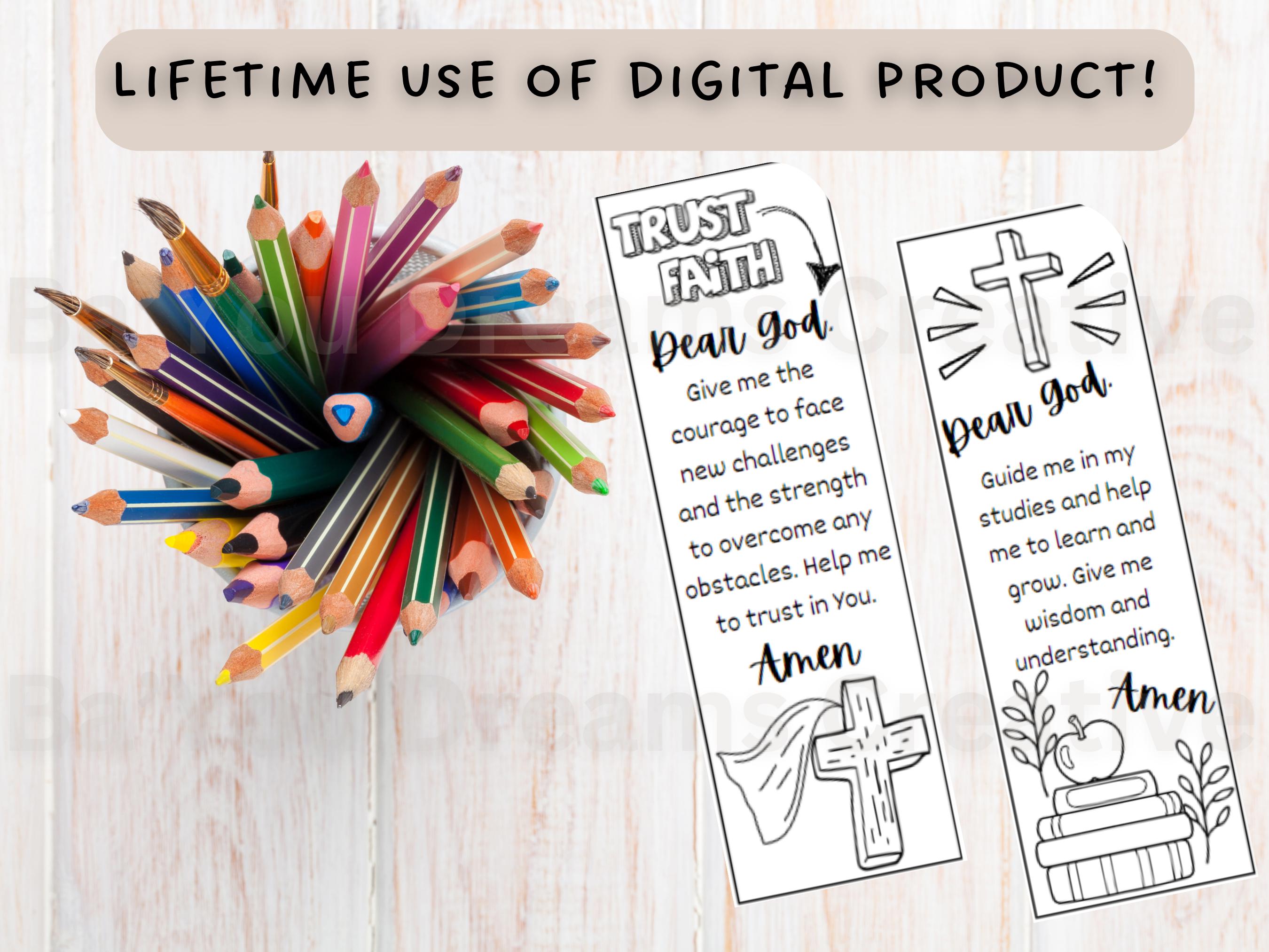 Printable Prayer Bookmarks to Color, Bookmarks With Prayers for ...