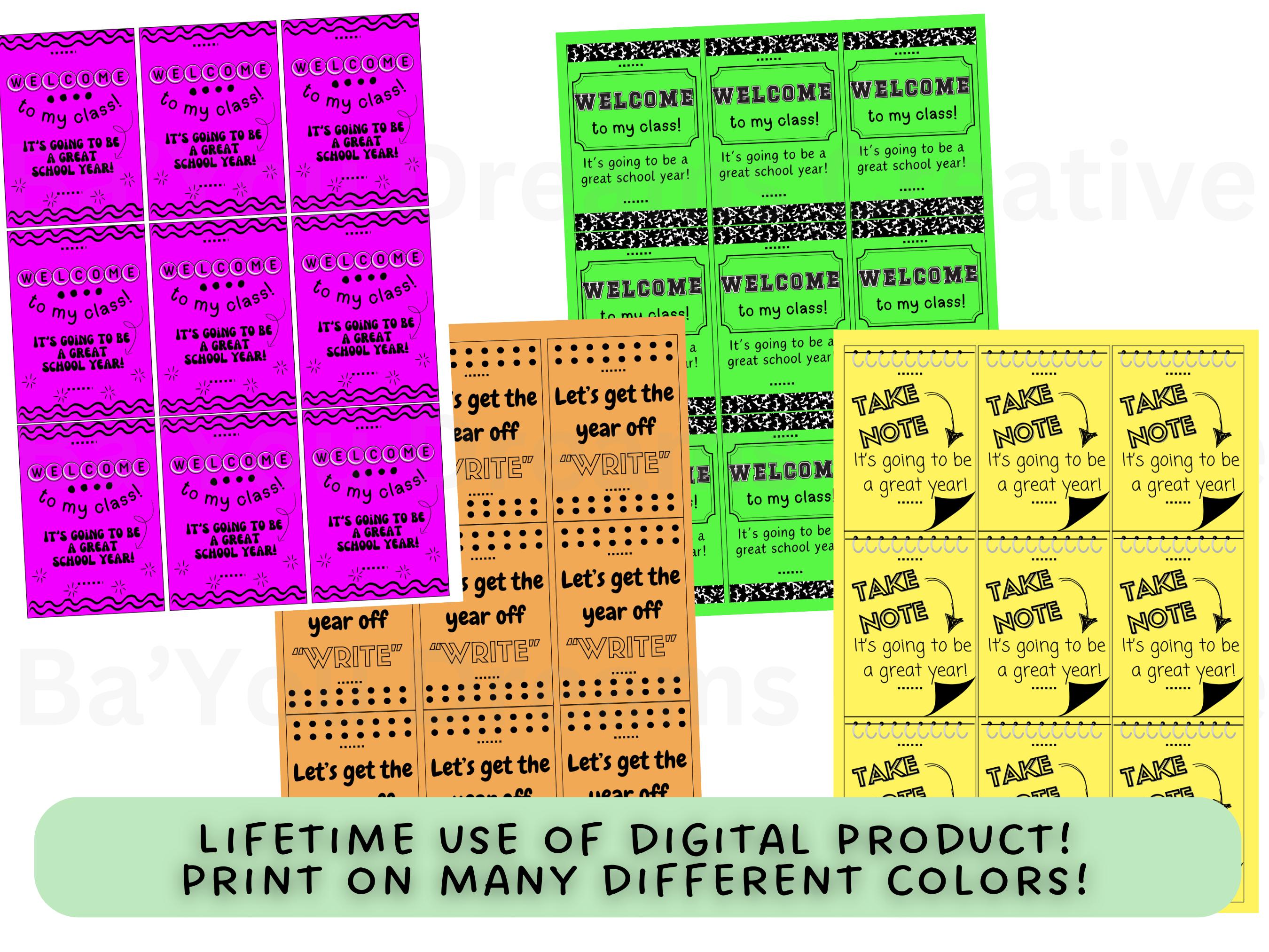 Printable Back to School Gift Tag, Pencil Gift Tag, Ink Saving ...