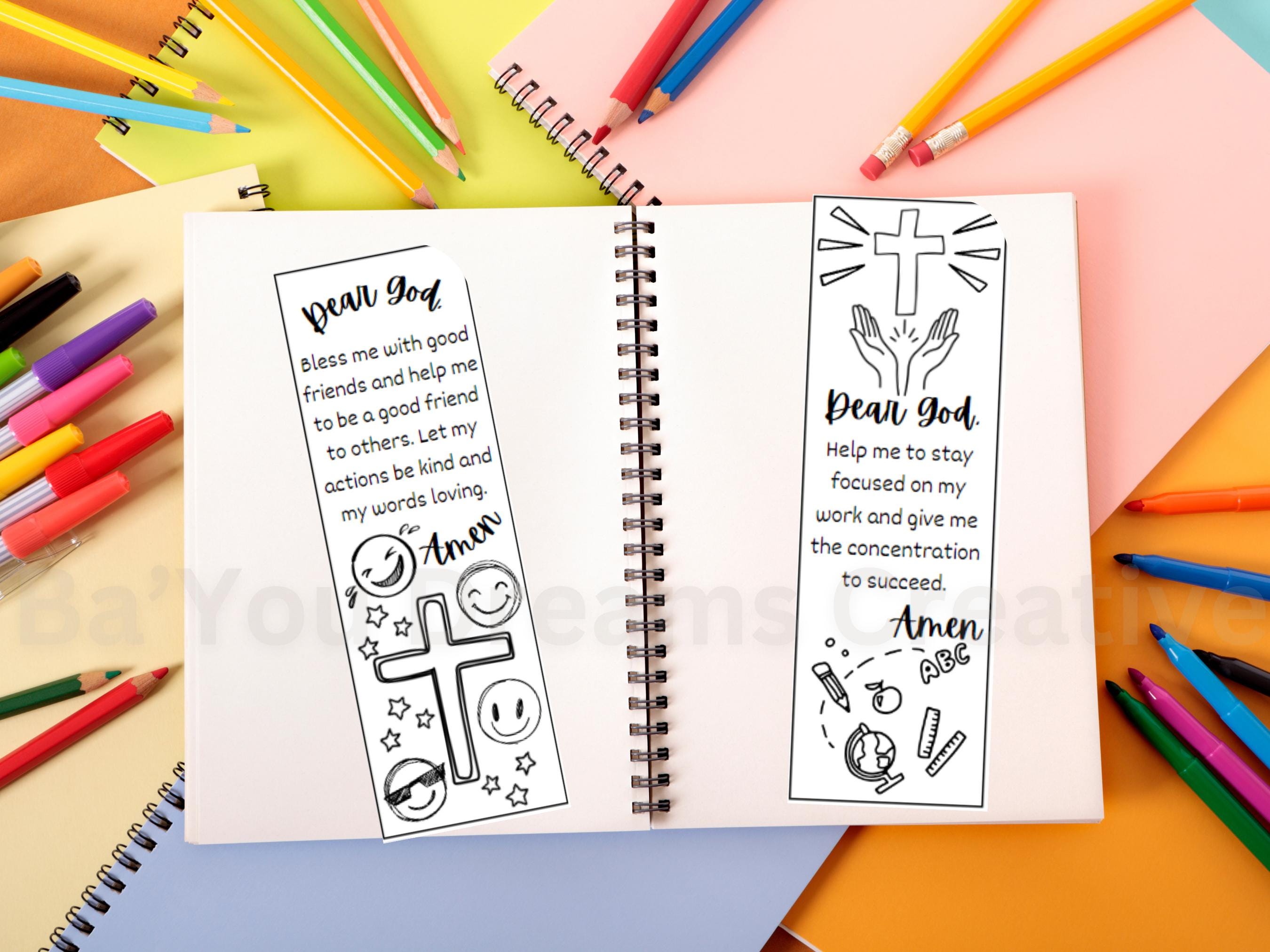 Printable Prayer Bookmarks to Color, Bookmarks With Prayers for ...