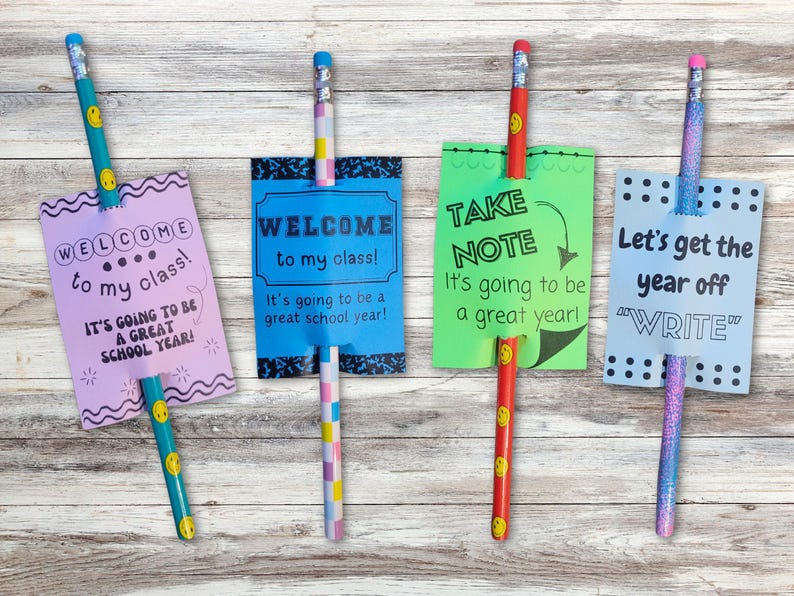 Printable Back to School Gift Tag, Pencil Gift Tag, Ink Saving ...