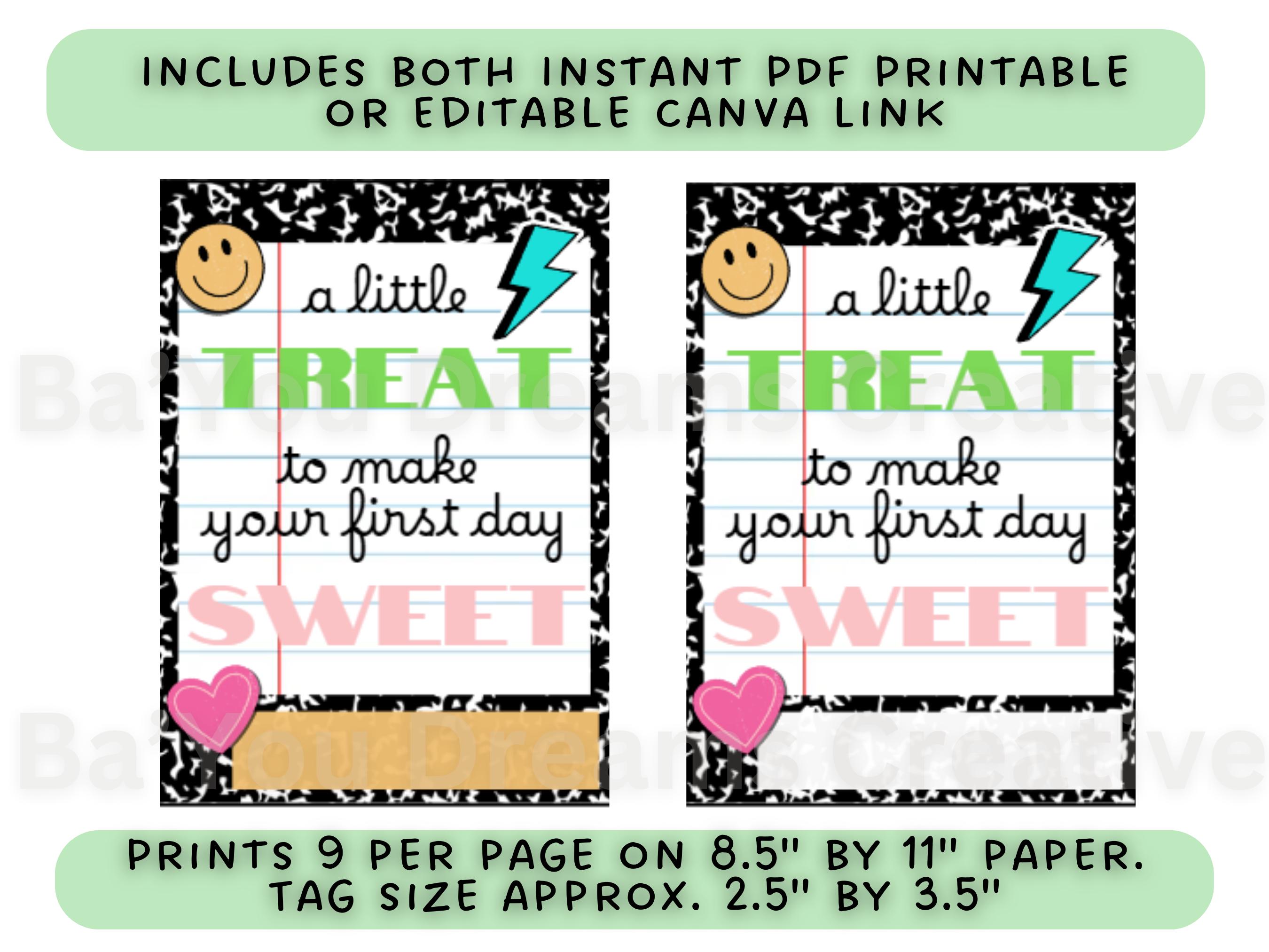 Printable Back to School Gift Tag, Student Gift Tag, Instant Download ...