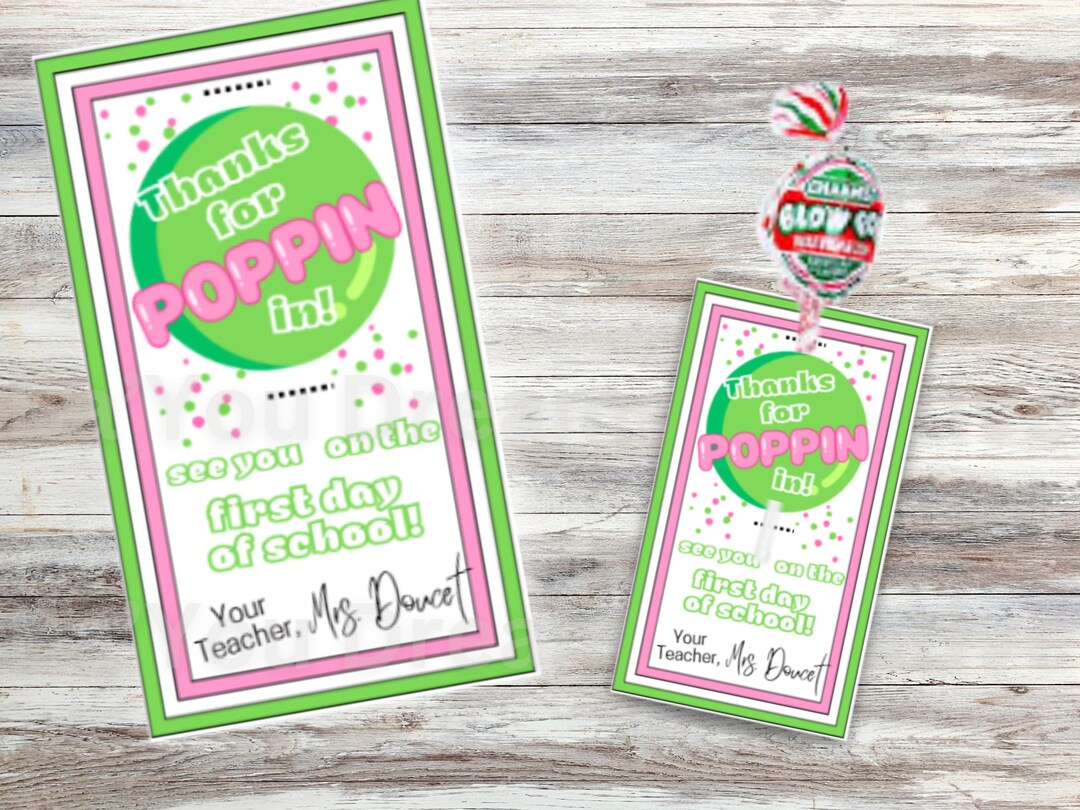 Blow Pop Open House Gift Tag, Blow Pop Favor Labels, Instant Download ...