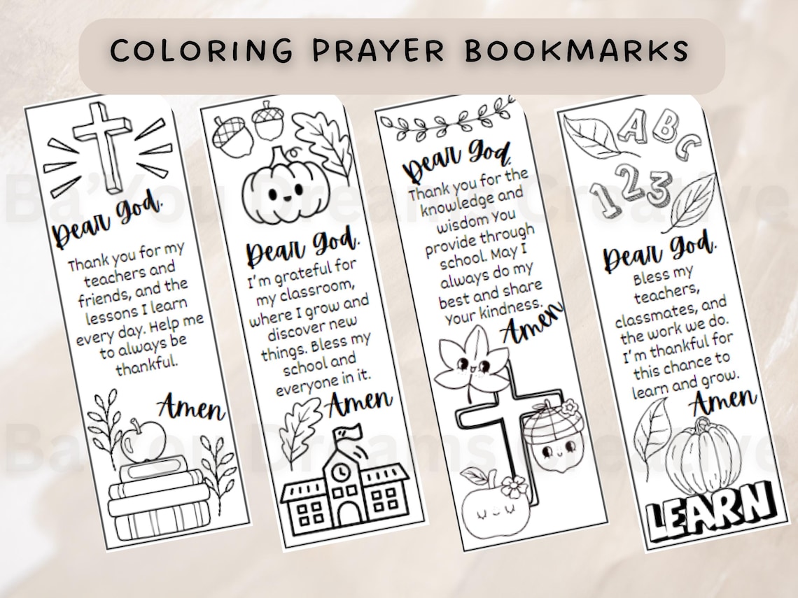 Printable Prayer Thanksgiving Bookmarks to Color Prayer Bookmarks for ...