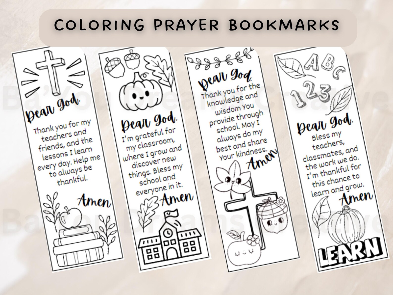 Printable Prayer Thanksgiving Bookmarks to Color Prayer Bookmarks for ...