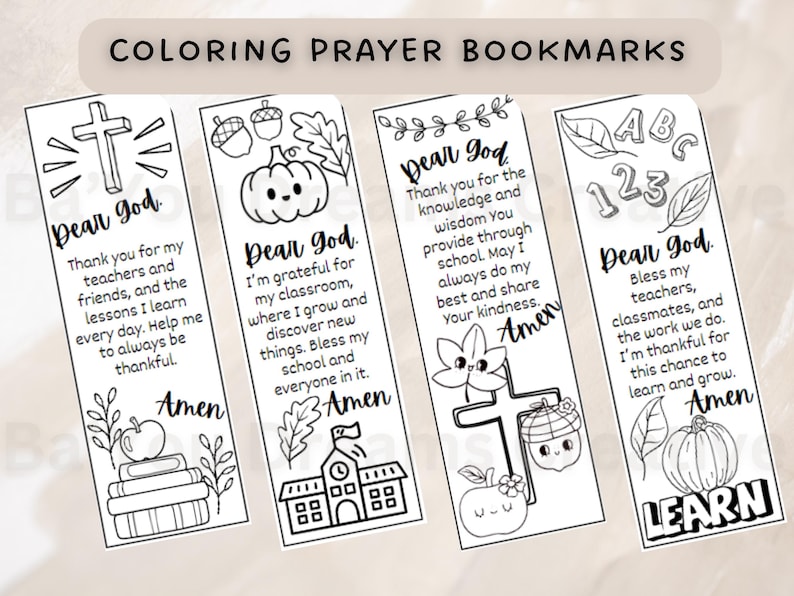Printable Prayer Thanksgiving Bookmarks to Color Prayer Bookmarks for ...