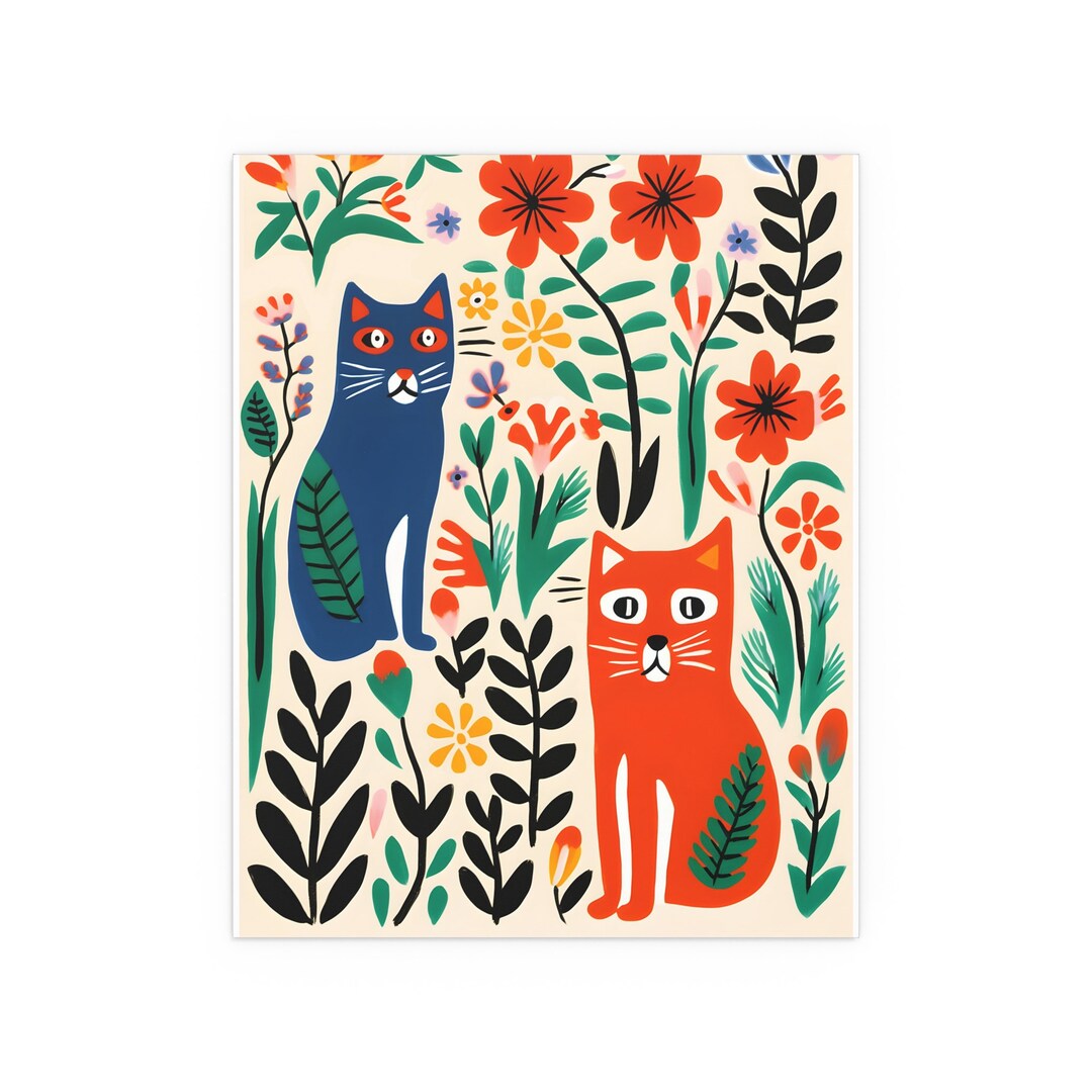 Bright Cat Silk Posters - Etsy