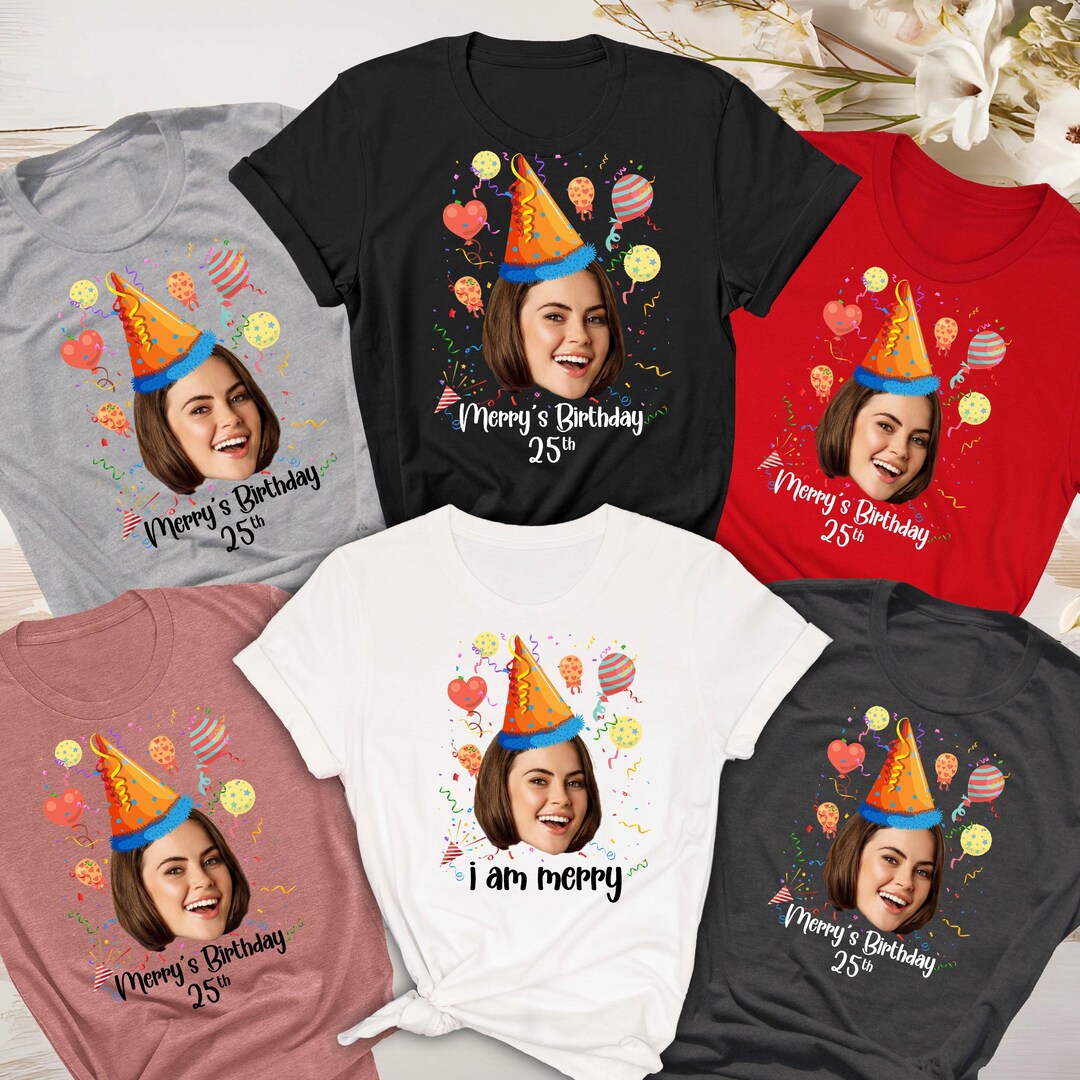 Personalized Birthday Photo Shirt – Custom Matching Party T-shirts for ...