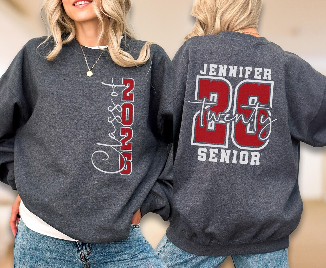 Custom Name Class of 2026 Senior Sweatshirt, Personalized High School ...