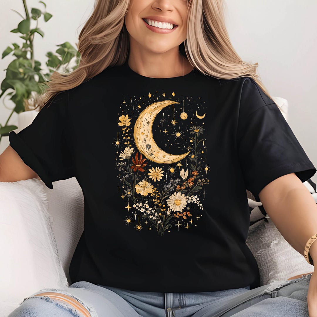 Mystic Moon Shirt, Moon Phase T-shirt, Boho Vintage Moon Shirts ...