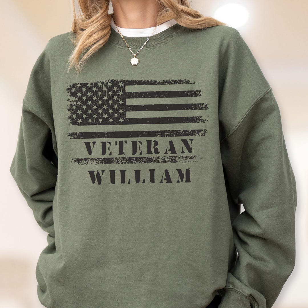 Custom Veteran Sweatshirt and Hoodie With American Flag and Name ...