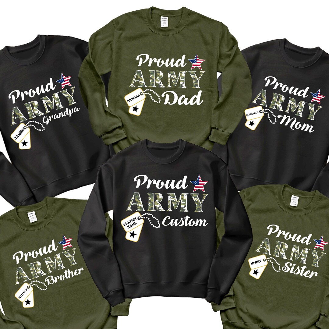 Customized Proud USA Army Mom Family Sweatshirt, USA Army Sweatshirt ...