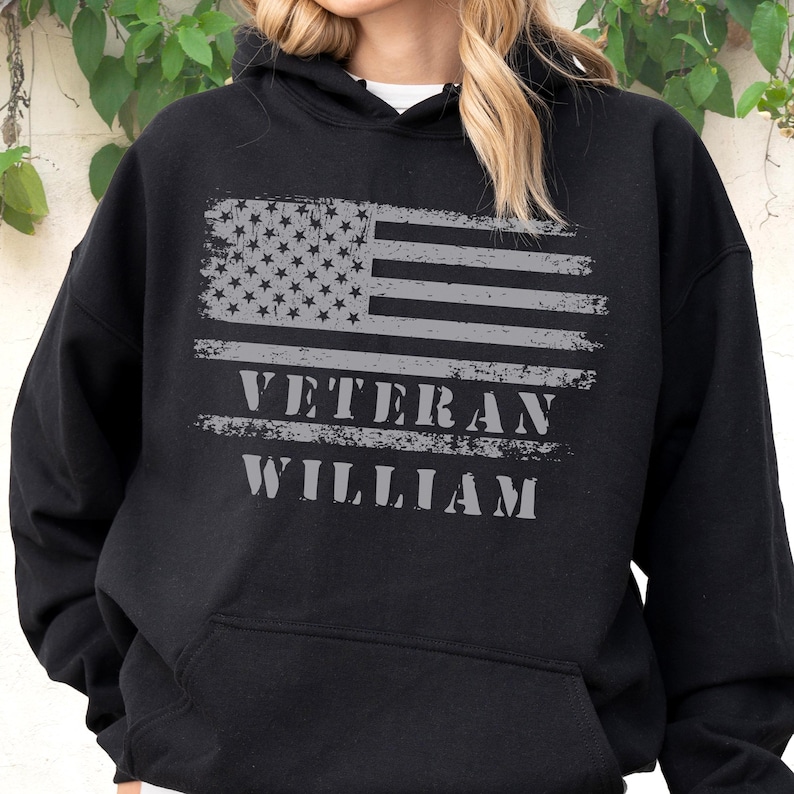 Custom Veteran Sweatshirt and Hoodie With American Flag and Name ...