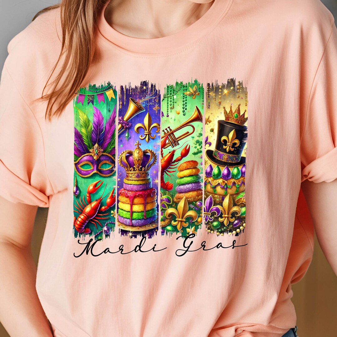 Mardi Gras Carnival Brushstroke Mardi Gras Shirt, Fat Tuesday Shirt ...