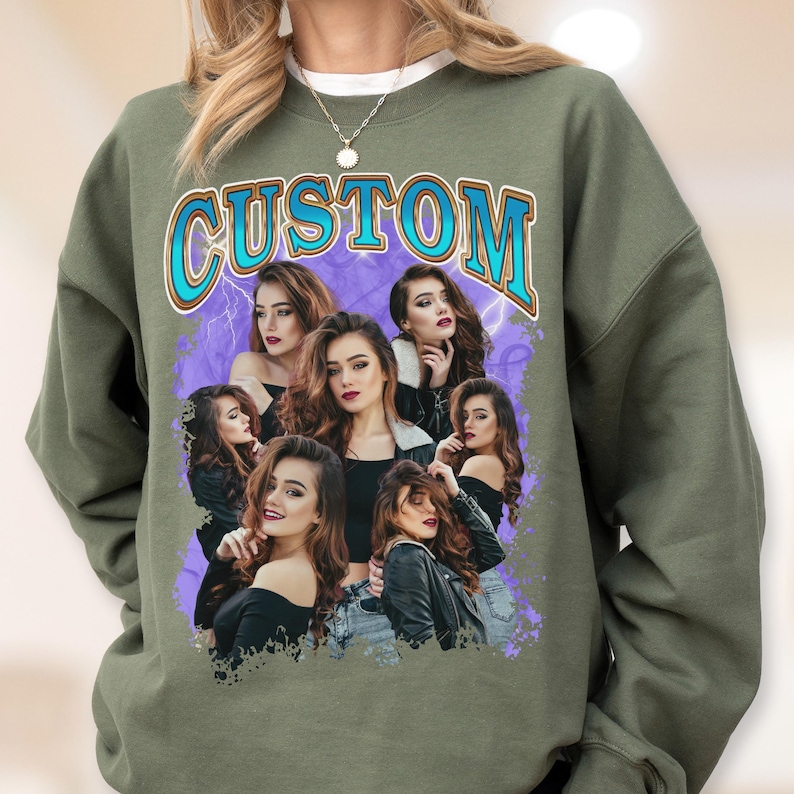 Vintage Bootleg Pet Dog Cat Hoodies, Custom Face Bootleg Sweatshirt ...