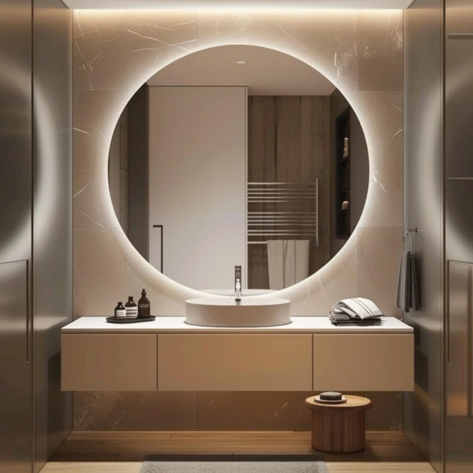Round Led Mirror, Bathroom Mirror, Sink Mirror, Bedroom Mirror, Hot ...