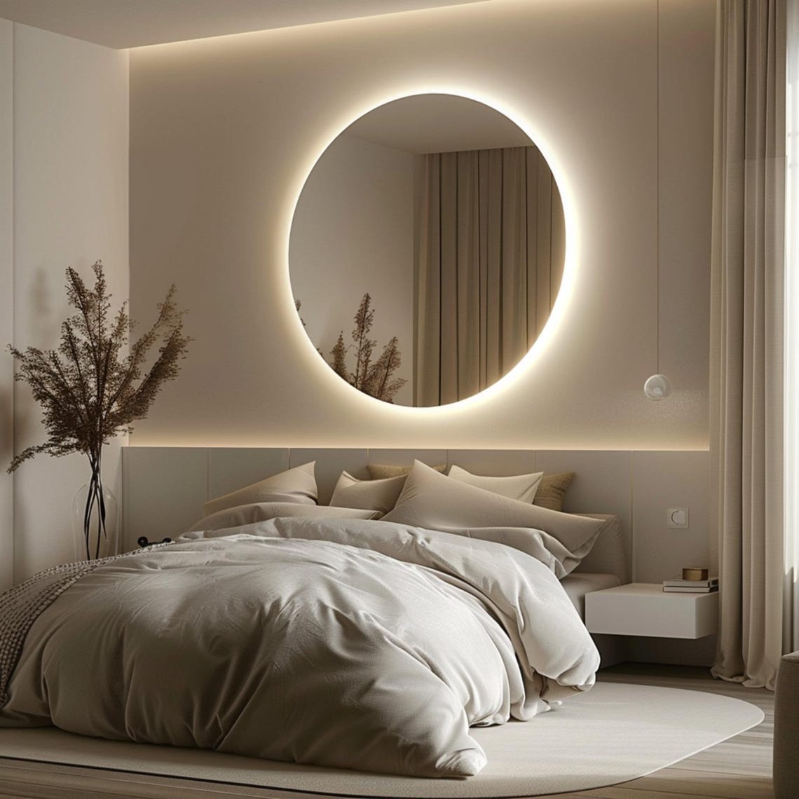 Round Led Mirror, Bathroom Mirror, Sink Mirror, Bedroom Mirror, Hot ...