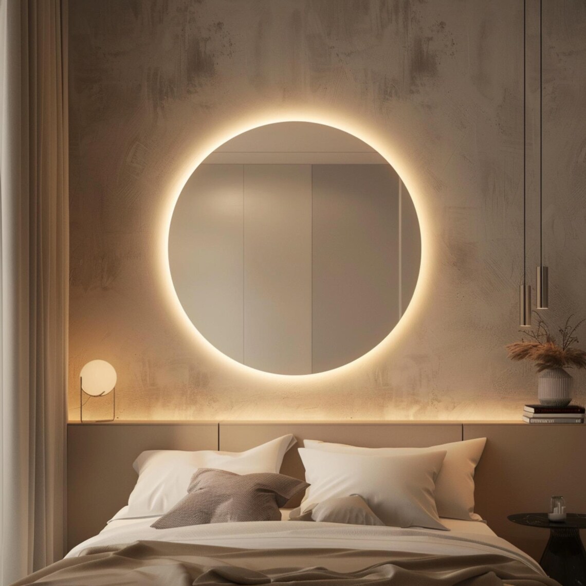 Round Led Mirror, Bathroom Mirror, Sink Mirror, Bedroom Mirror, Hot ...