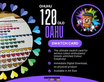 Ohuhu Oahu Marker Swatch Card: 80 Color Chart (A4 Digital Download PDF ...