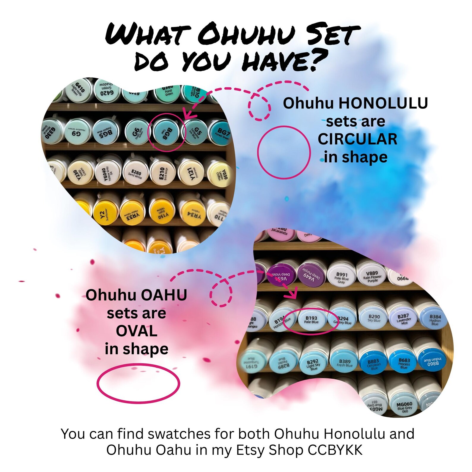 Ohuhu OLD CODES Oahu Marker Swatch Card: Color Chart, Organised (A4 ...