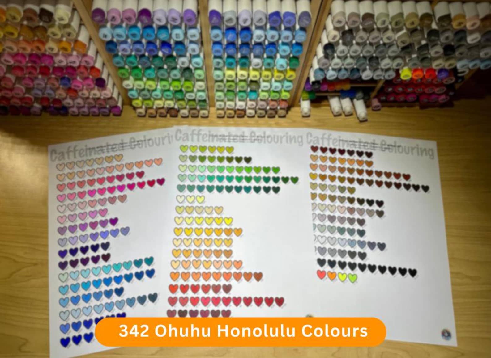 342 Ohuhu Honolulu Marker Swatch Card Includes 22 Exclusive Colours ...