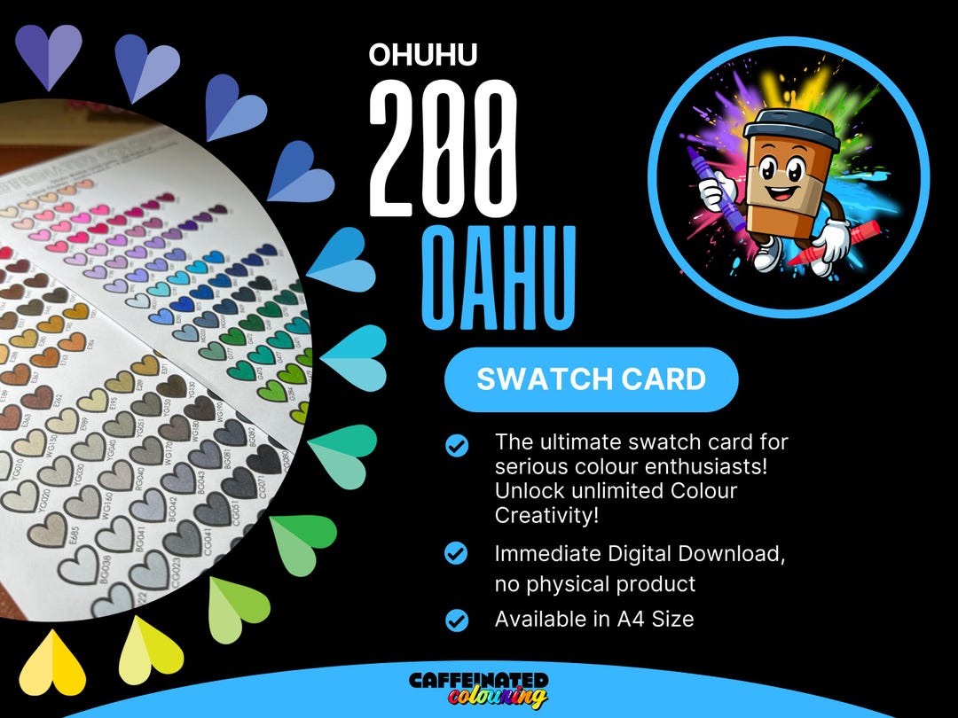 Ohuhu Oahu Marker Swatch Card: Color Chart (A4 Digital Download) - Etsy