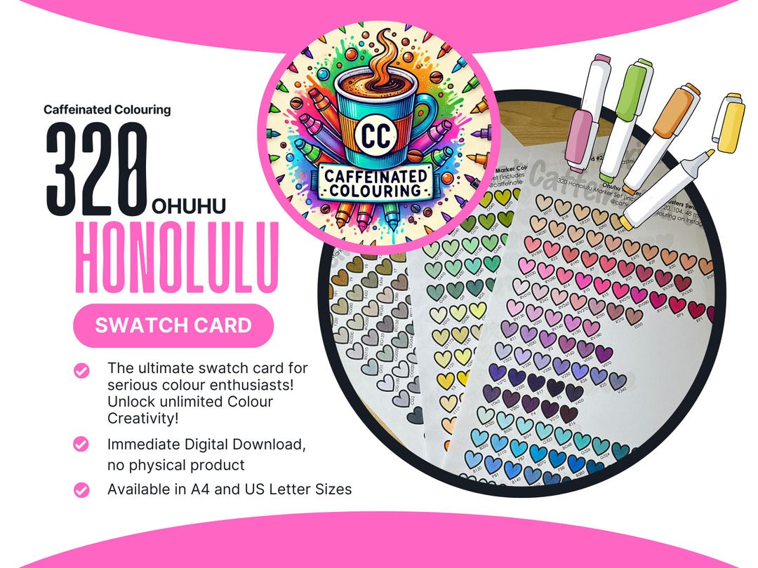320 Ohuhu Honolulu Marker Swatch Card | Colour Clusters | Organised DIY ...