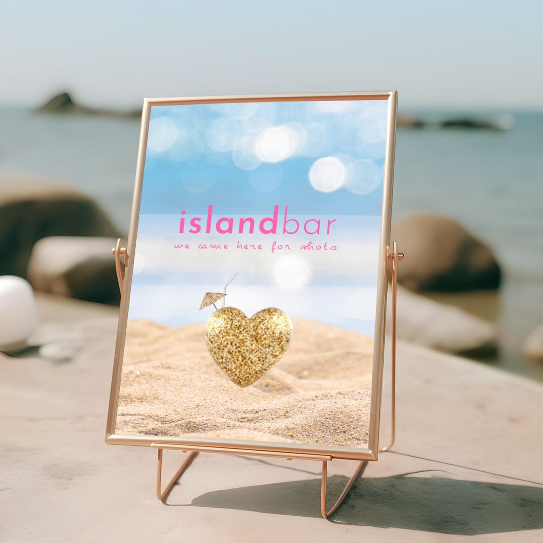 Editable Bachelorette Island Bar Sign Bachelorette Island Welcome Signs ...