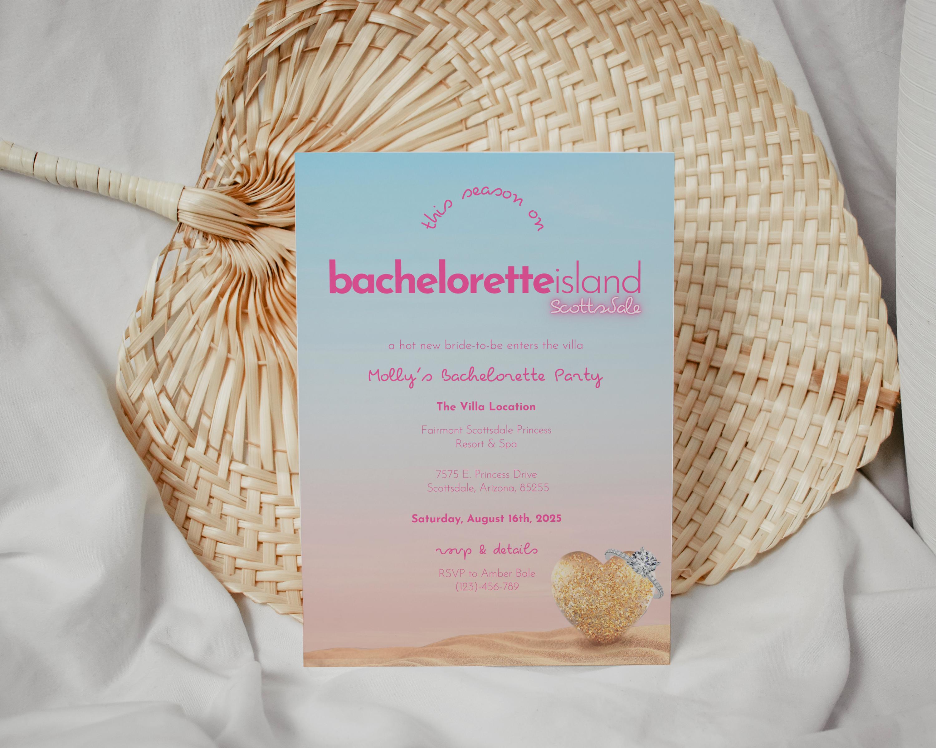 Bachelorette Island Invitation Template, Editable Bachelorette Party ...