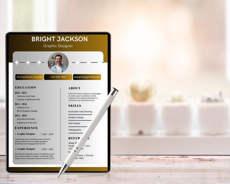 Resume Template, Modern Resume Template Word, Professional ATS Friendly Resume Template, Clean ...