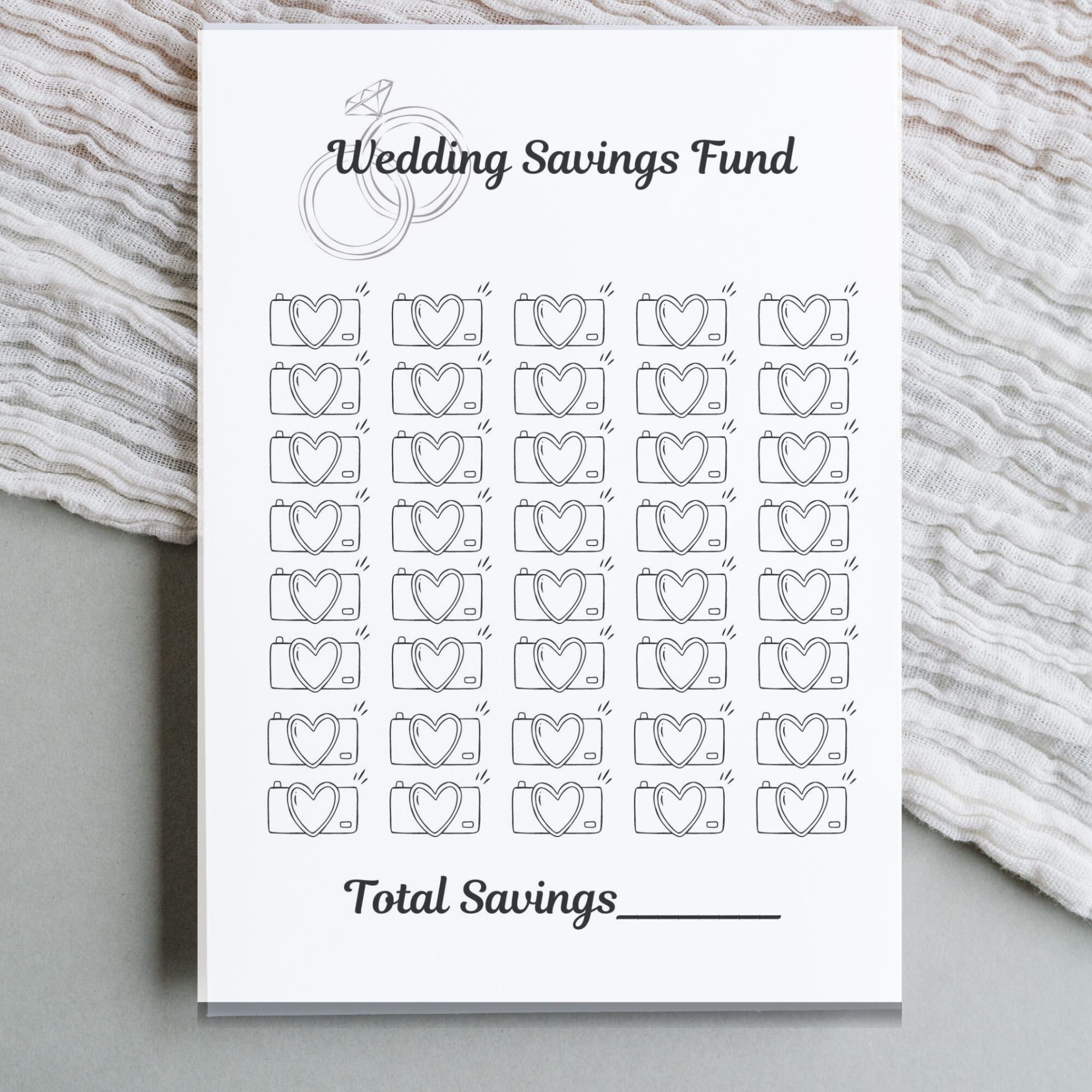 Wedding Savings Fund, A4 Size Printable, Wedding Saving Fund, Wedding ...