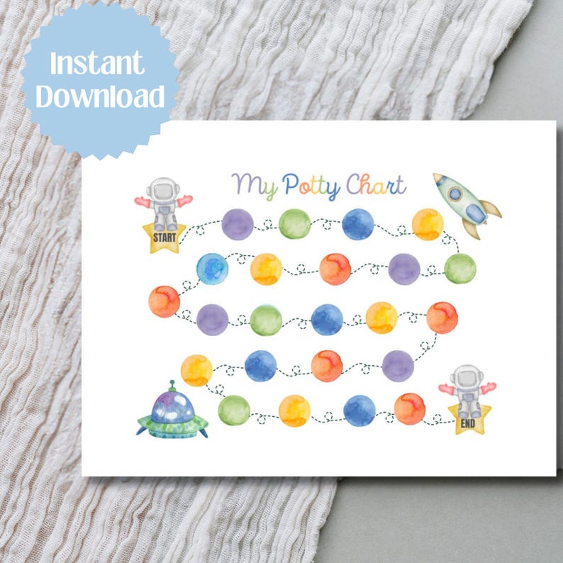 Printable Space Potty Chart Instant Download Printable Space Themed ...