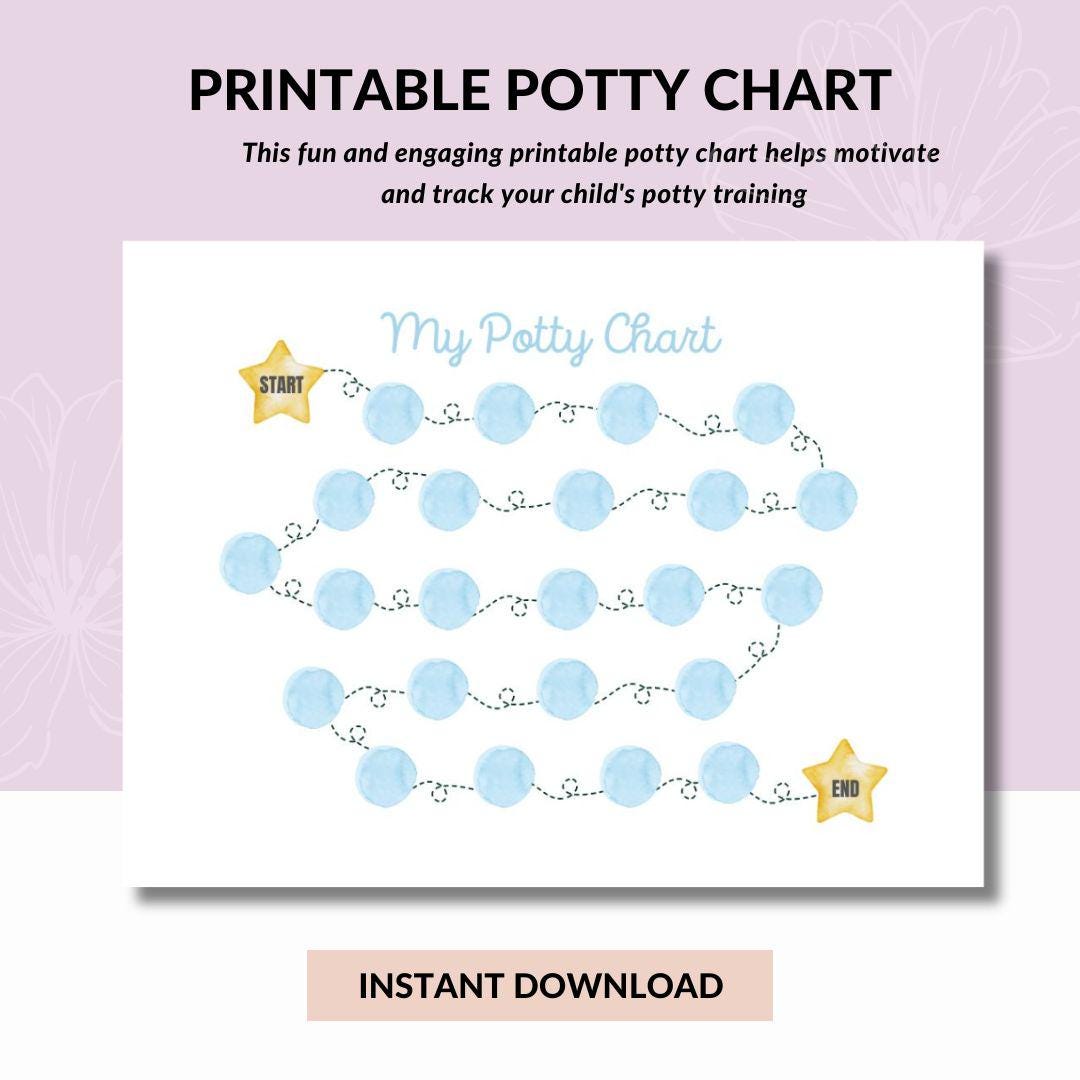 Potty Chart for Toddlers Printable Bathroom Chart for Preschooler ...