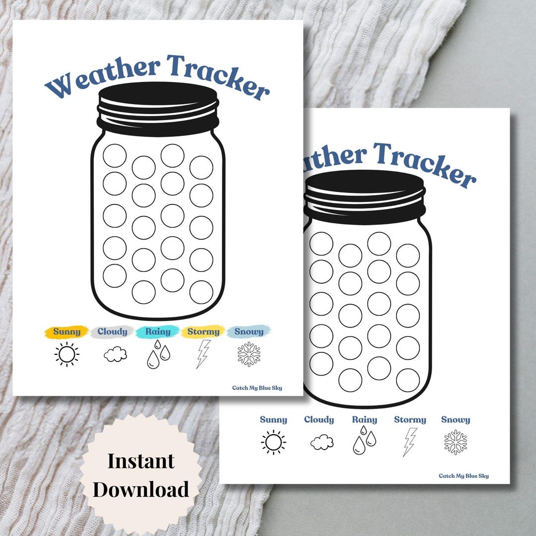 Printable Weather Tracker Daily Weather Log Weather Journal Climate ...