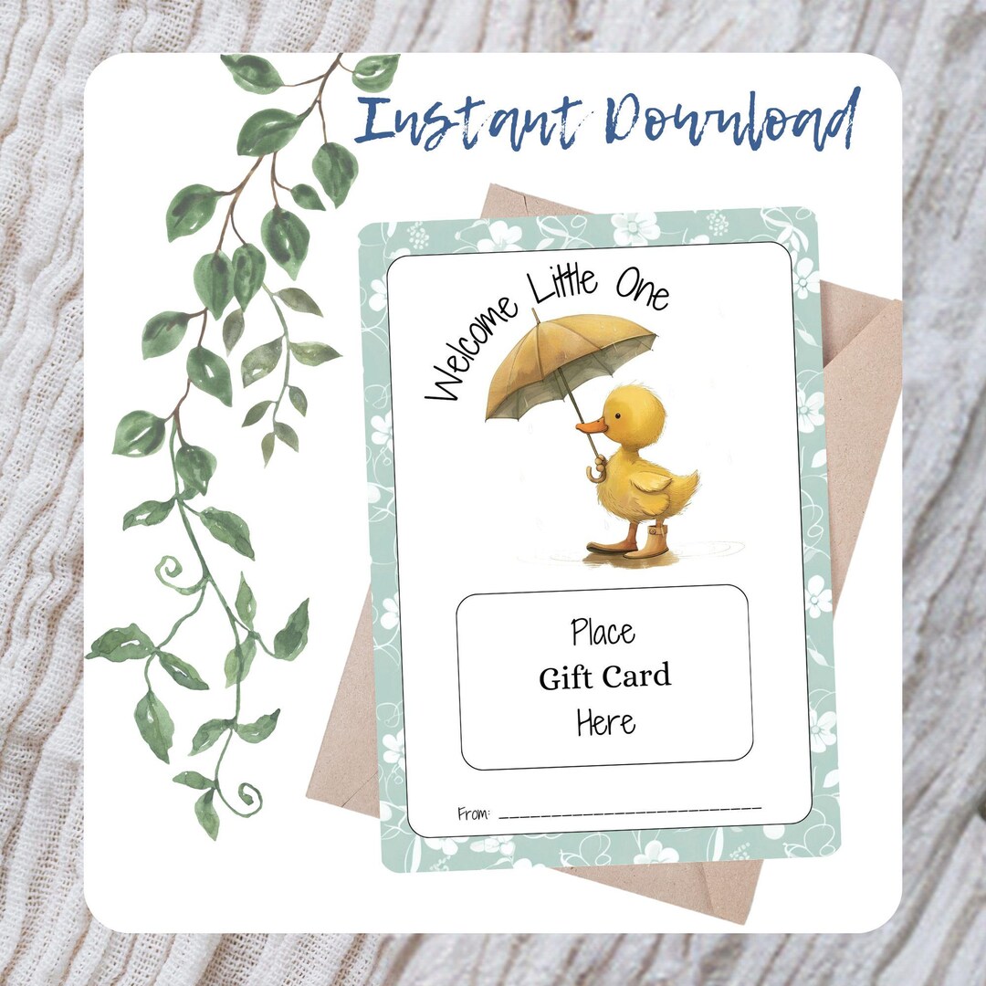 Printable Gift Card Holder DIY Card Baby Shower Gift Card Holder for ...