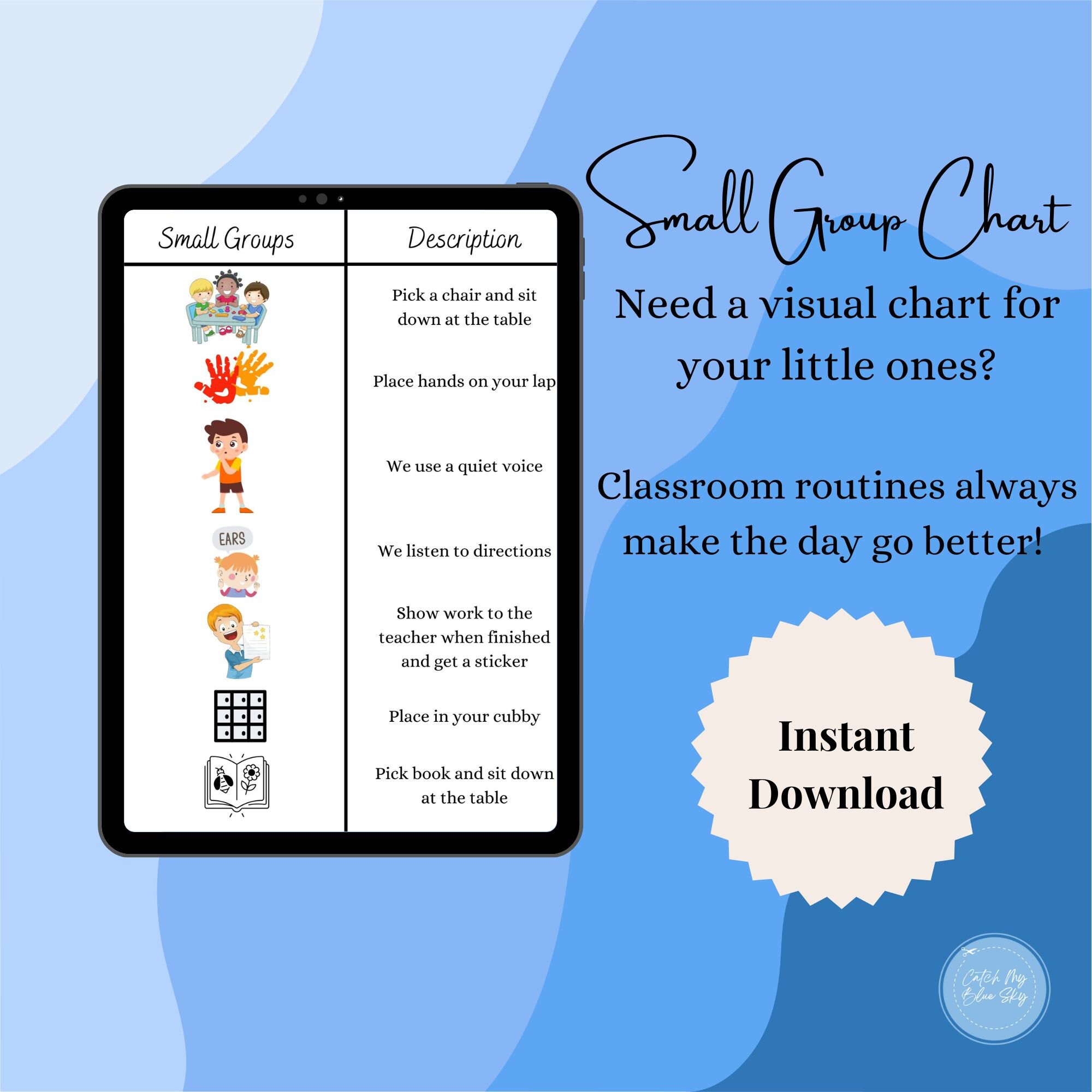 Small Group Chart, Instant Download Preschool, Small Group Printable ...