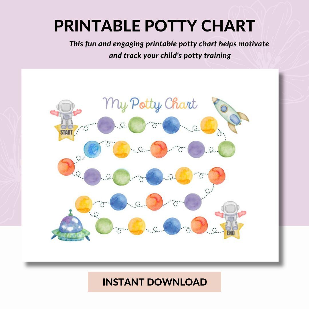 Printable Space Potty Chart Instant Download Printable Space Themed ...