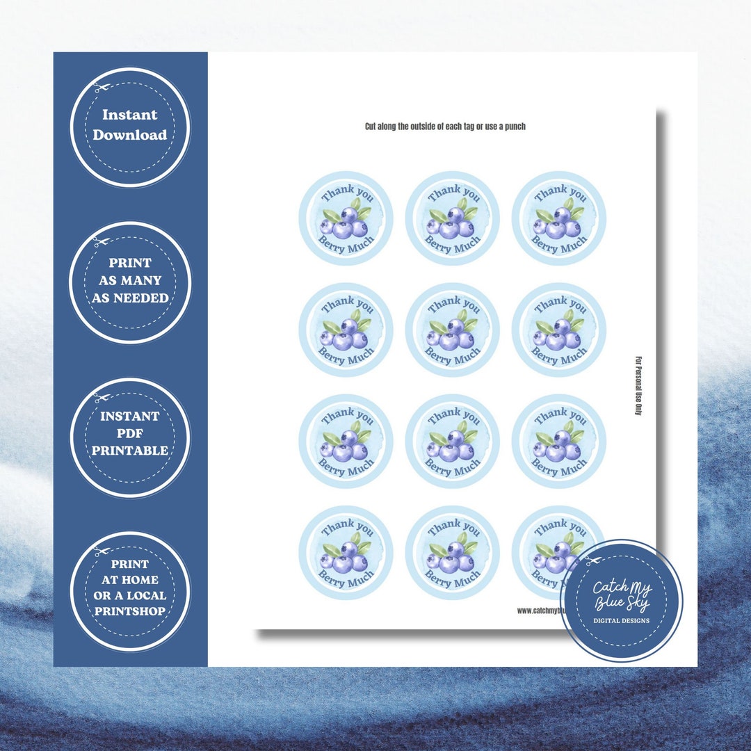 Cupcake Toppers, Thank You Toppers, Berry Birthday, Thank You Stickers ...