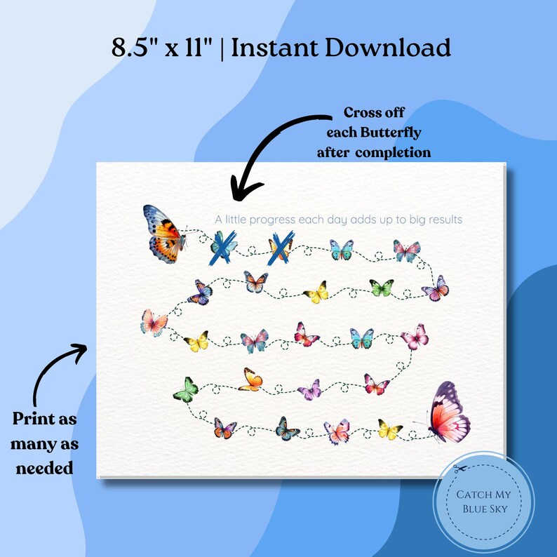 Progress Tracker,butterfly Countdown,butterfly Progress Chart ...