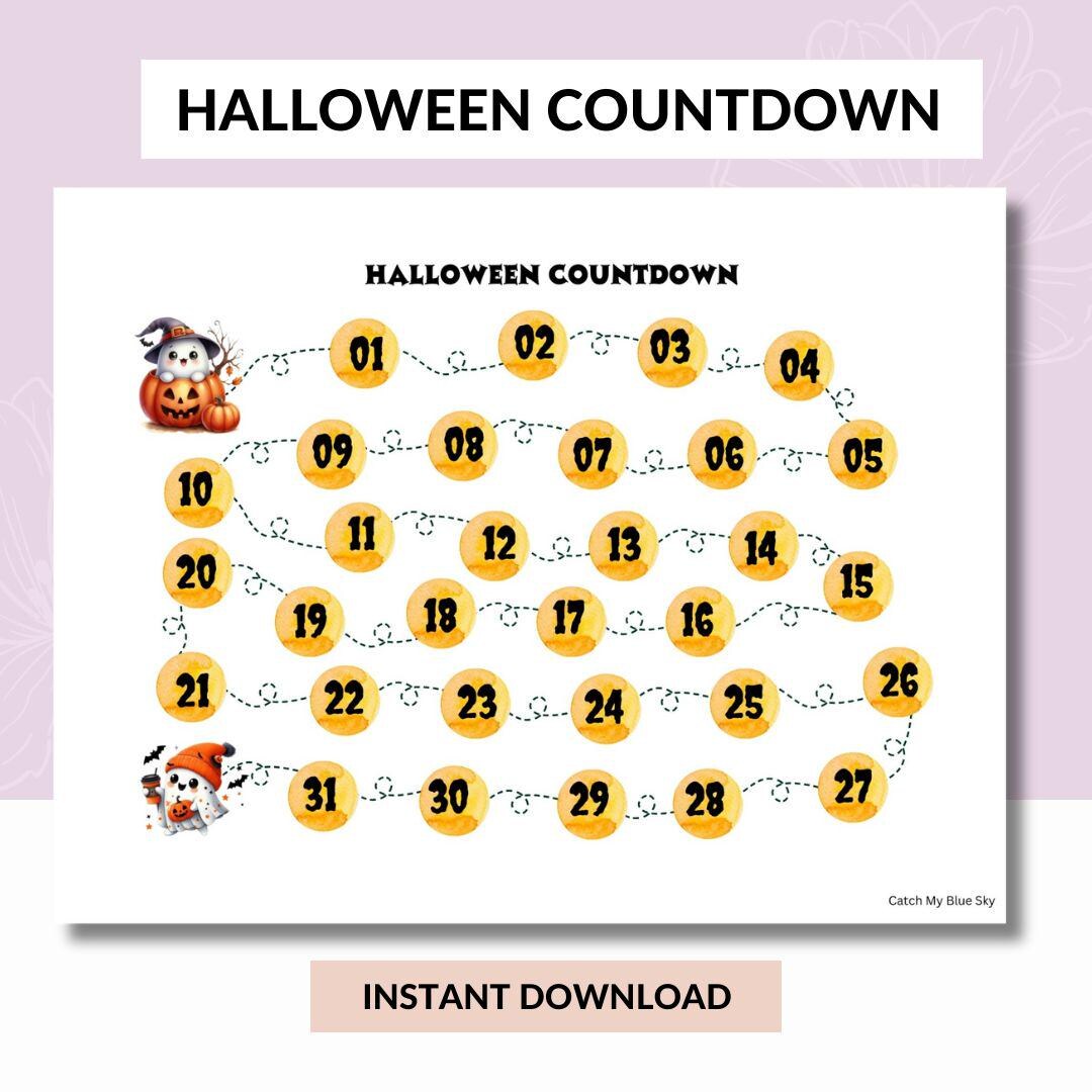 Easy DIY Halloween Countdown, Printable Halloween Countdown, Halloween ...