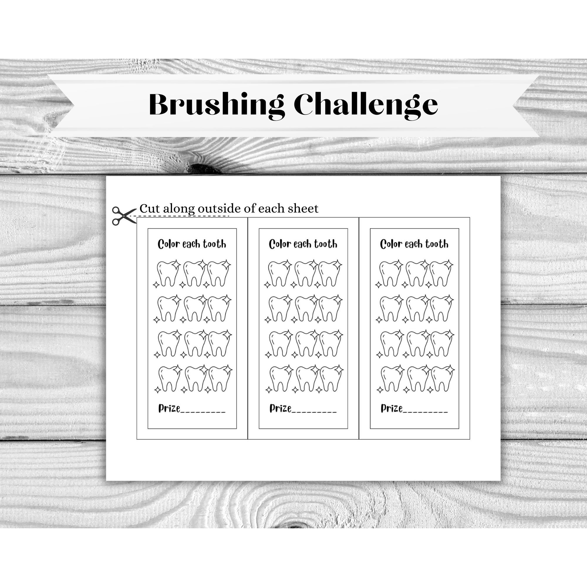 Tooth Brushing Challenge Trackersmini Challenge Bundlebrushing Tracker ...