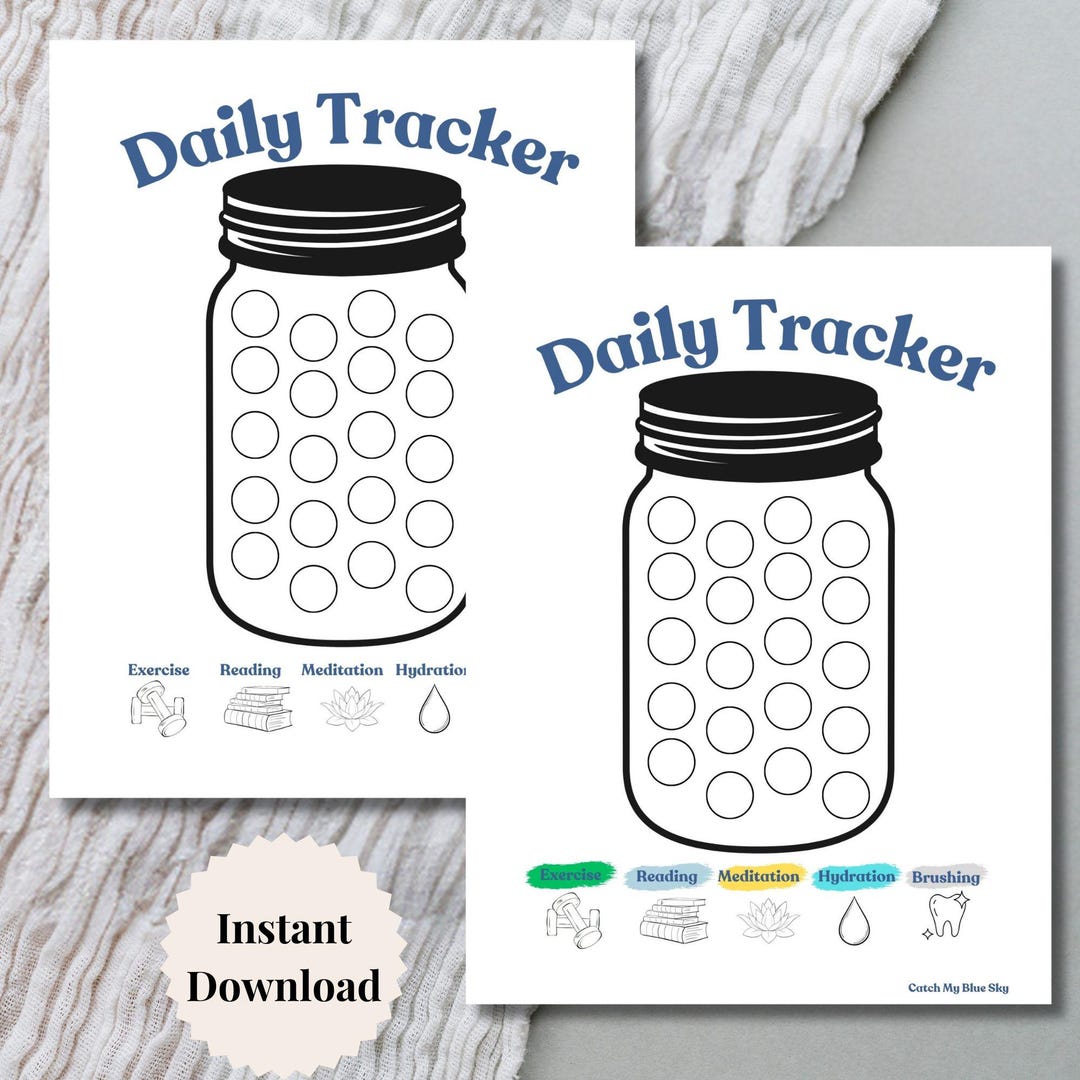 Printable Daily Tracker | Exercise, Reading, Hydration, Brushing ...